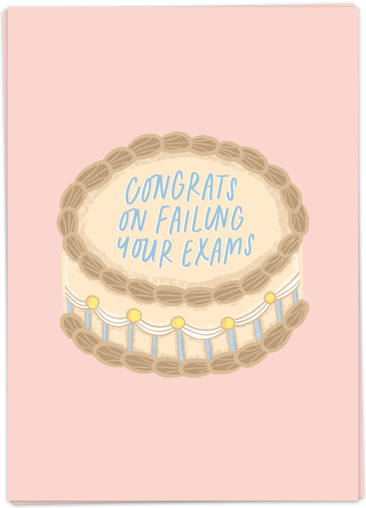 Failing exams cake - Kaart Blanche