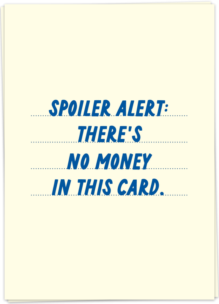 No money inside - Kaart Blanche
